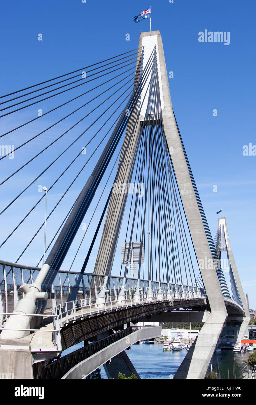 The view of two towers with Australia's and New Zealand's flags on a ...