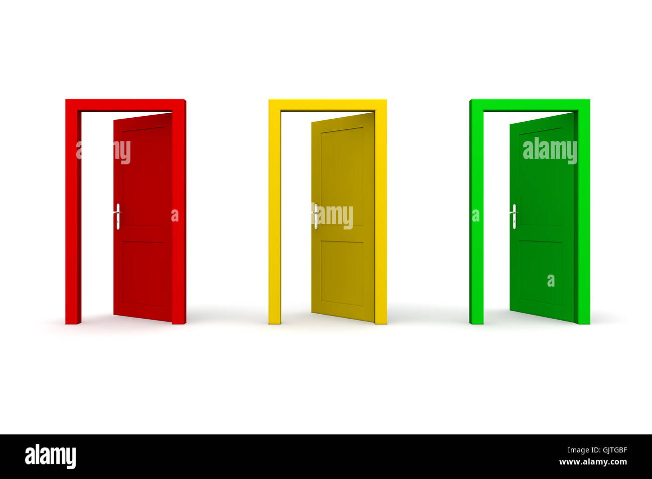 Three green doors hi-res stock photography and images - Alamy