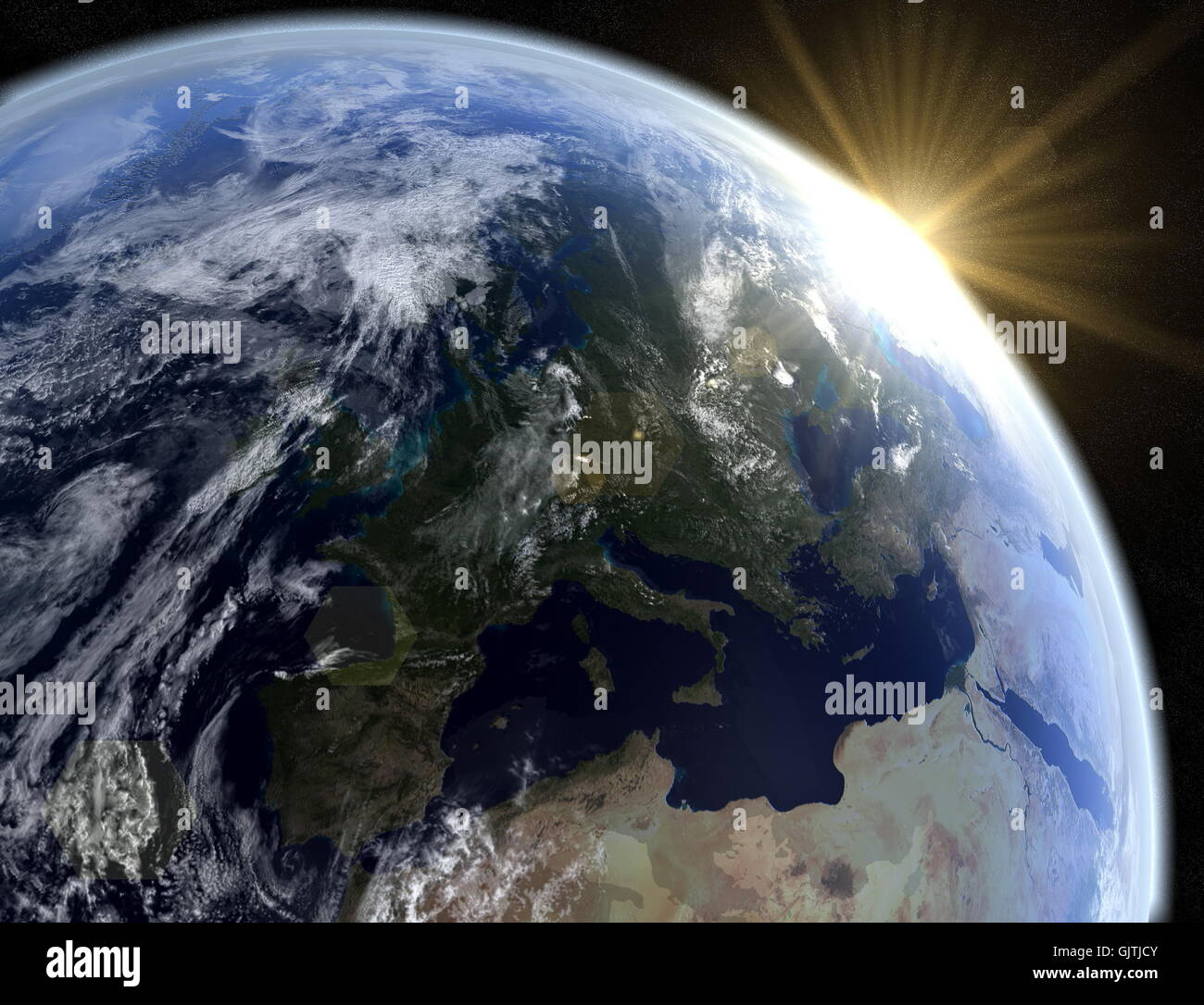 space sunrise wallpaper Stock Photo - Alamy