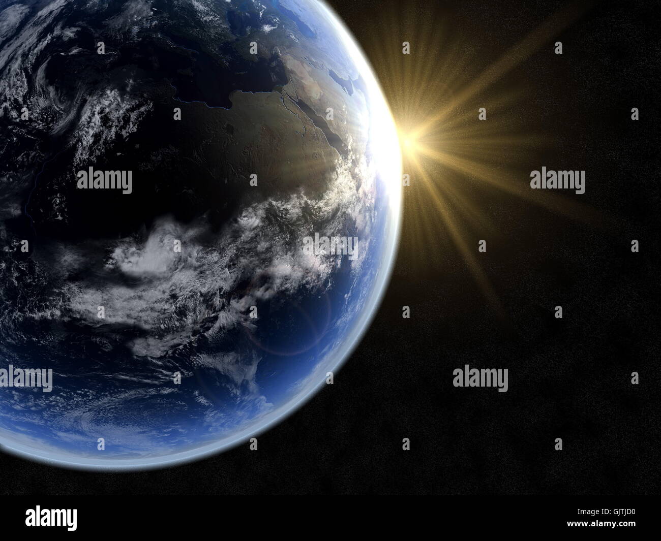 space sunrise wallpaper Stock Photo - Alamy