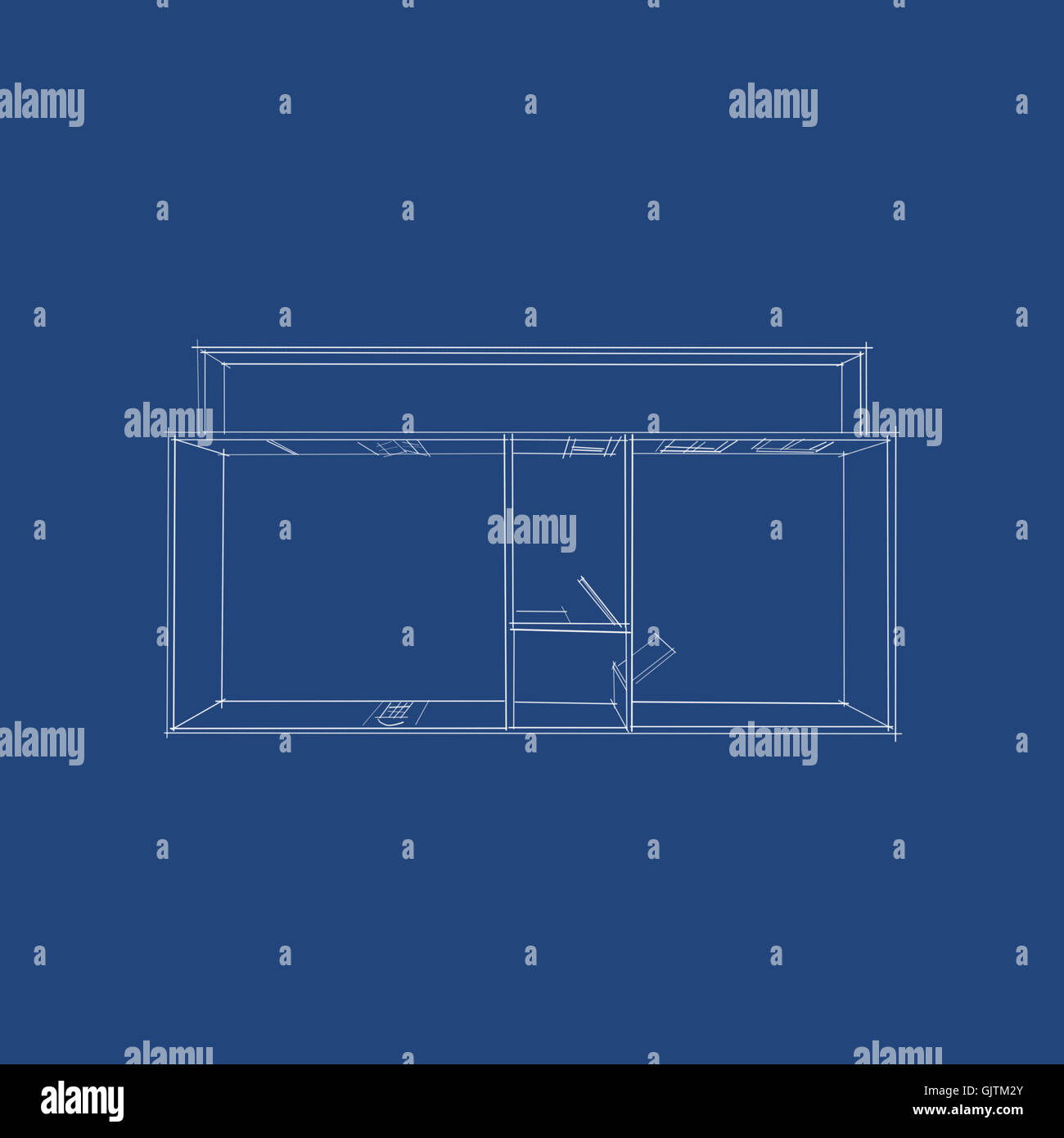 2d interior blueprint sketch drawing of empty home apartment Stock ...