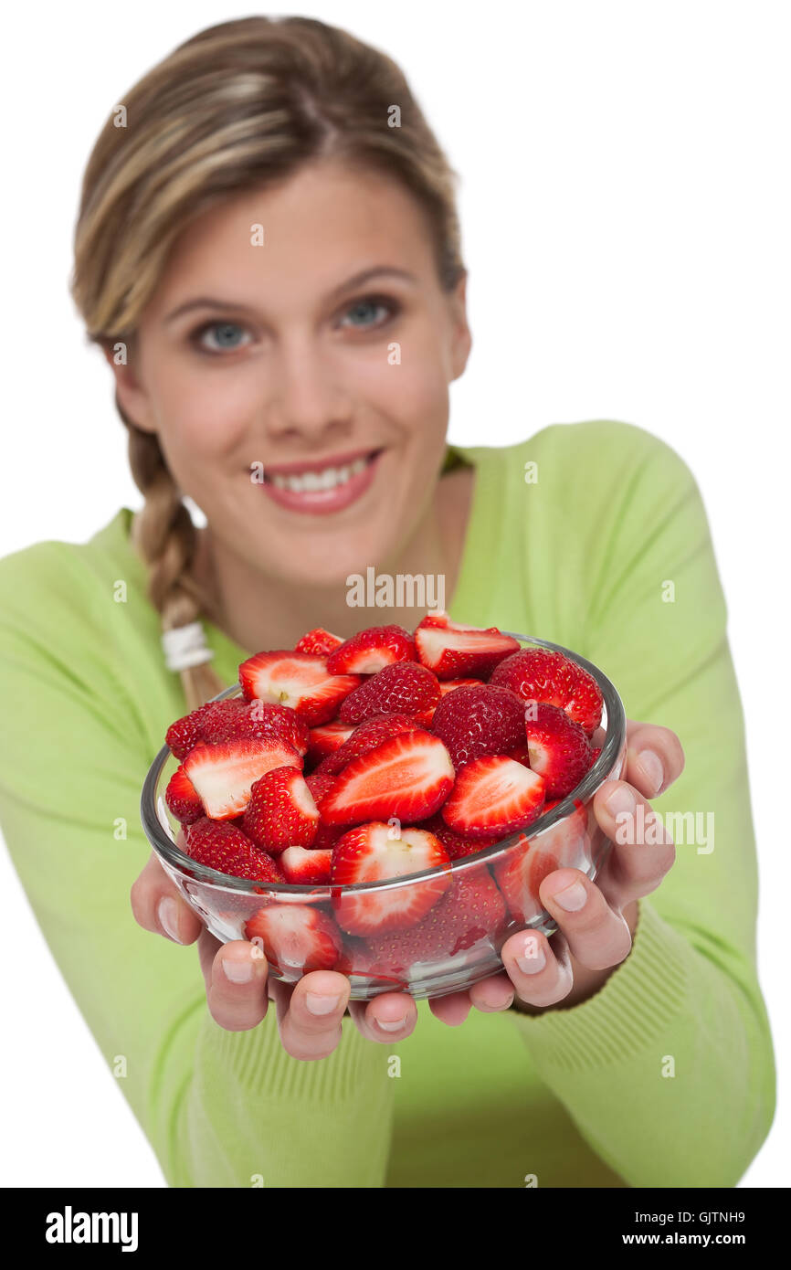 woman fruit strawberry Stock Photo - Alamy