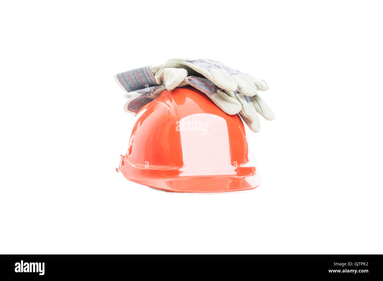 Safety gear kit with helmet and gloves for construction activity ...