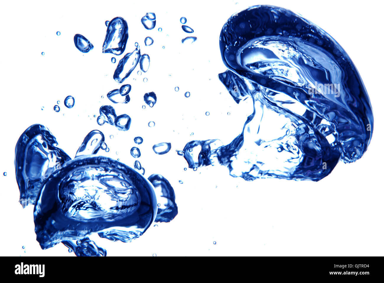 Blue water drops close Cut Out Stock Images & Pictures - Alamy
