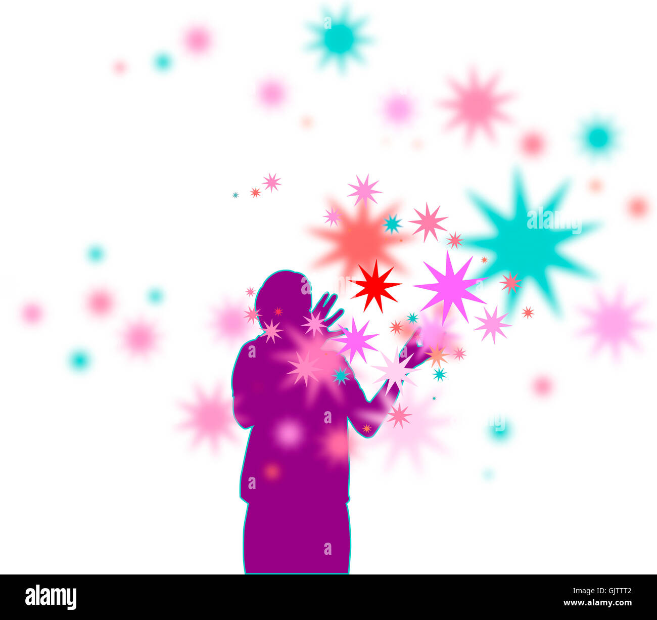 magician star fireworks Stock Photo - Alamy