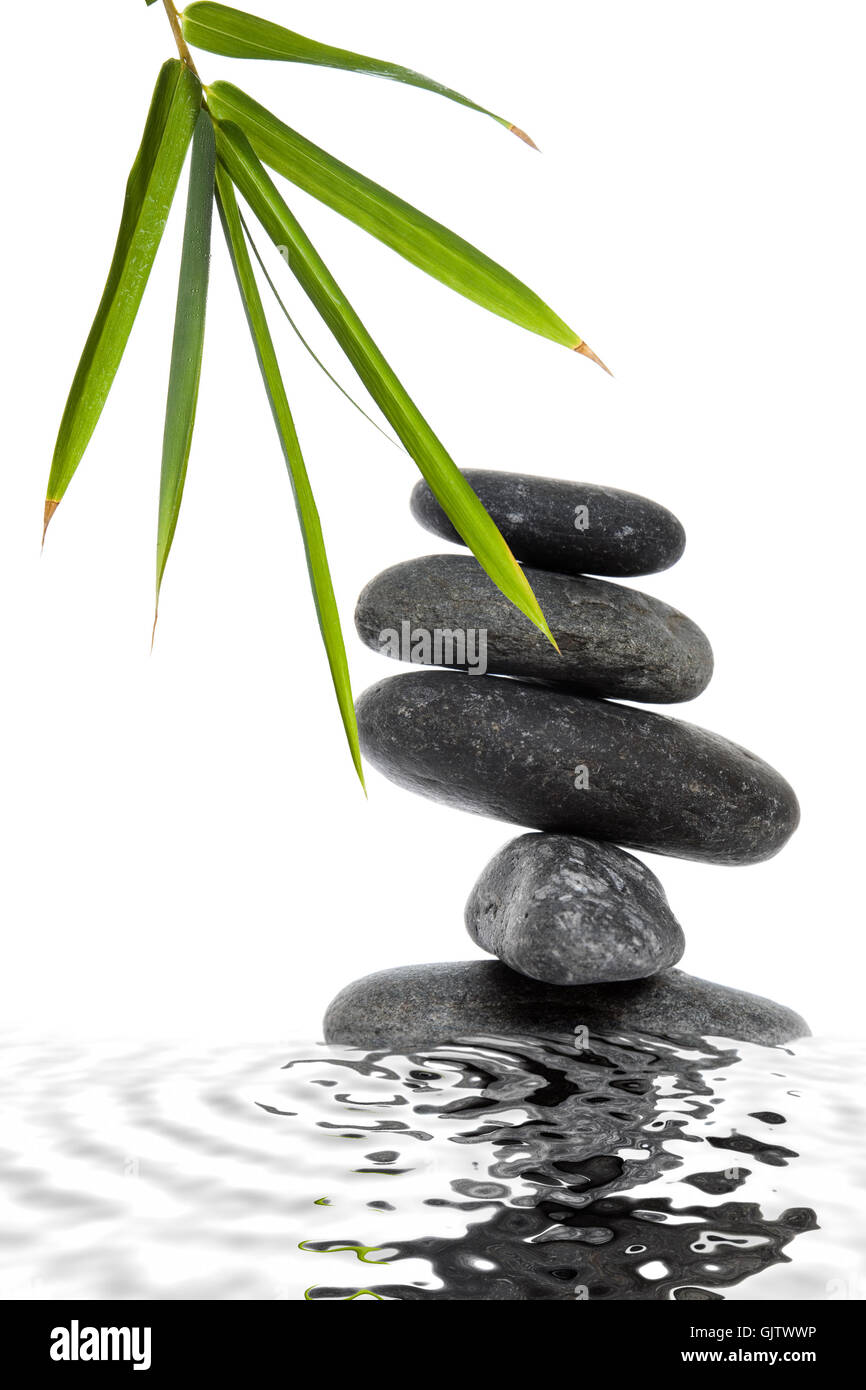 stone bamboo balance Stock Photo - Alamy