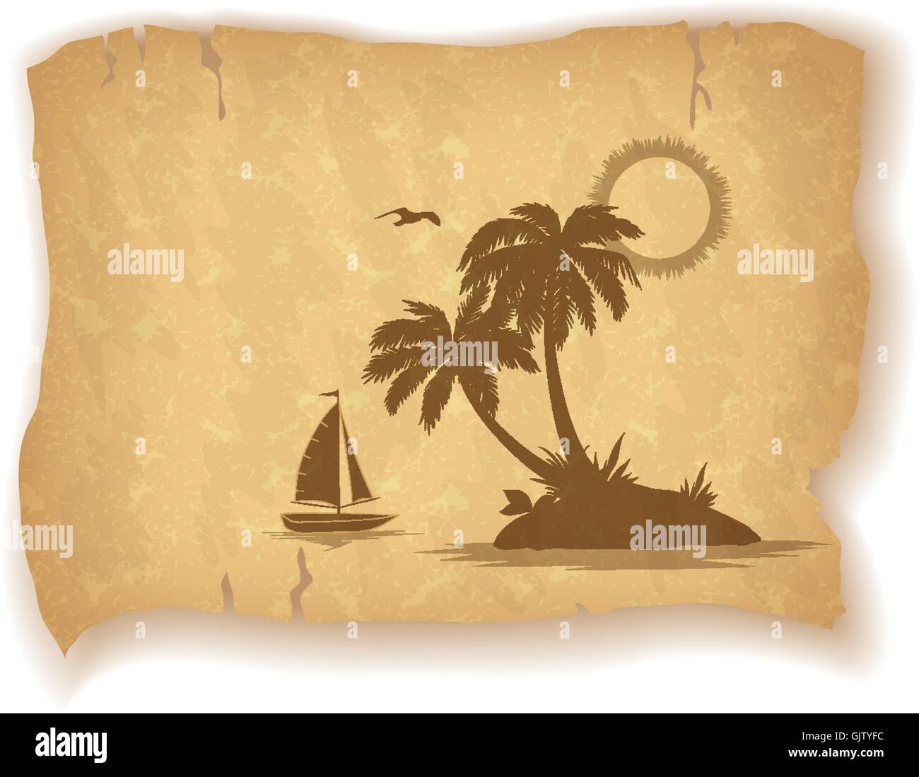 Tropical river palm trees Stock Vector Images - Alamy