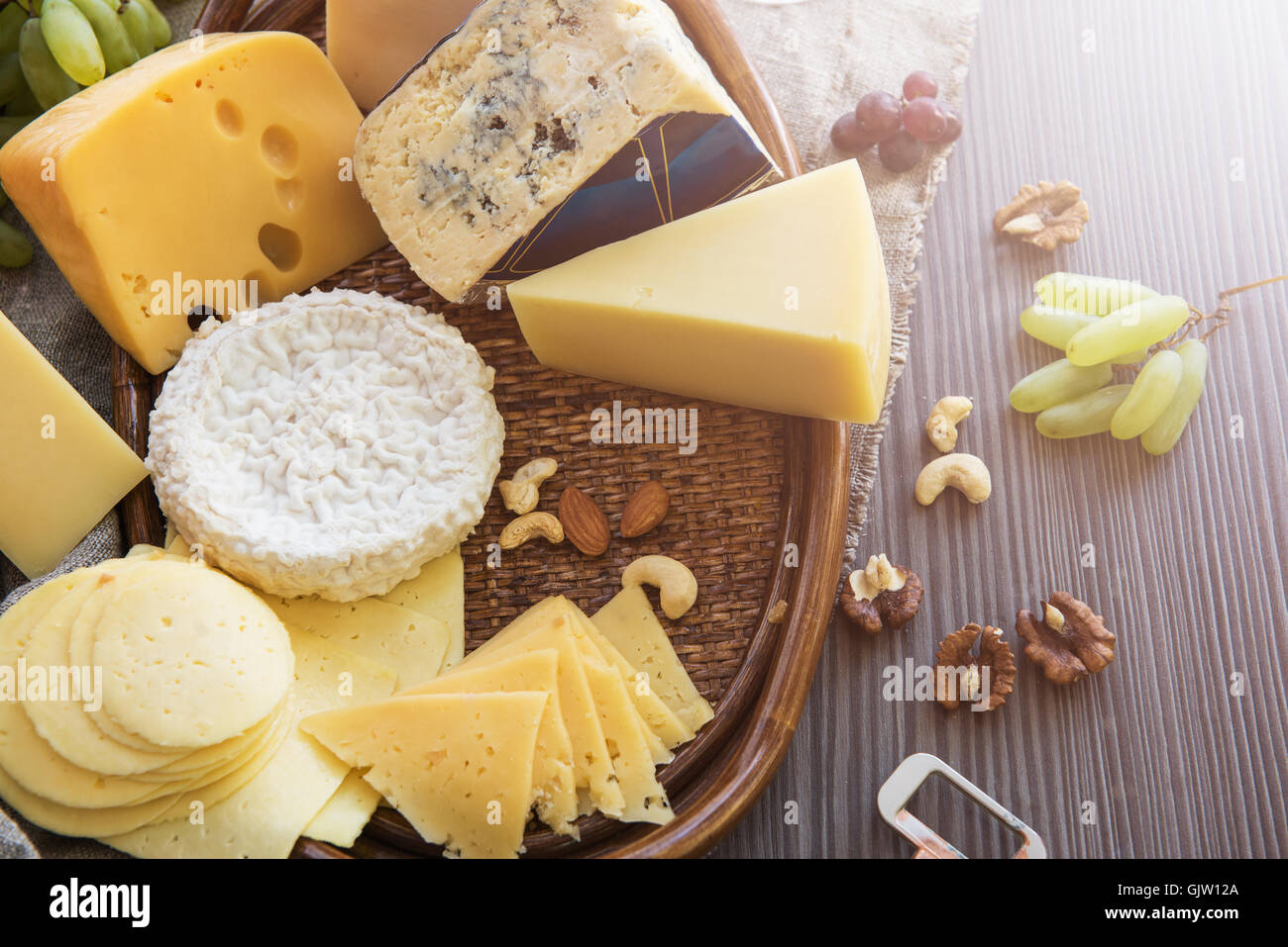 Various types of cheese set Stock Photo - Alamy