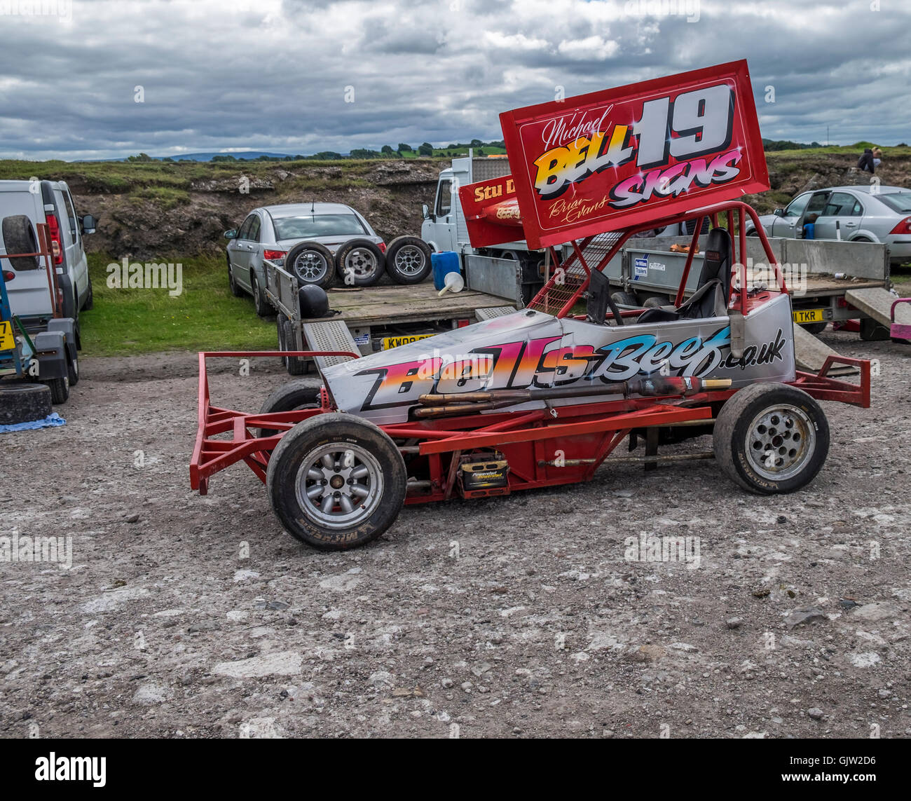 Stock car and banger racing at Carnforth race track Stock Photo - Alamy