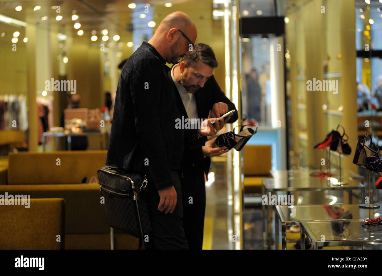 Retired Italian footballer Walter Zenga goes shoe shopping at Miu Miu ...
