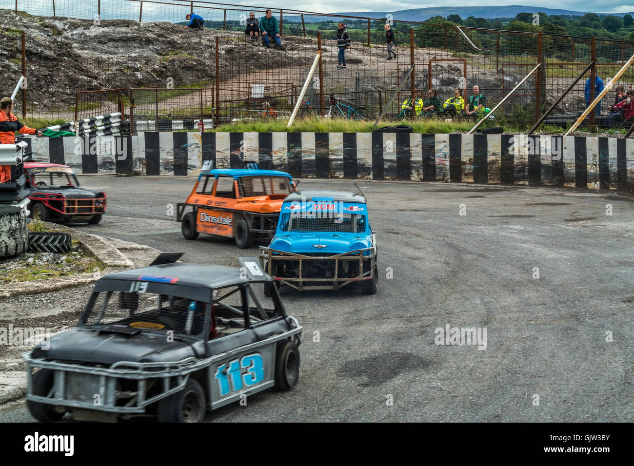Stock car and banger racing at Carnforth race track Stock Photo - Alamy