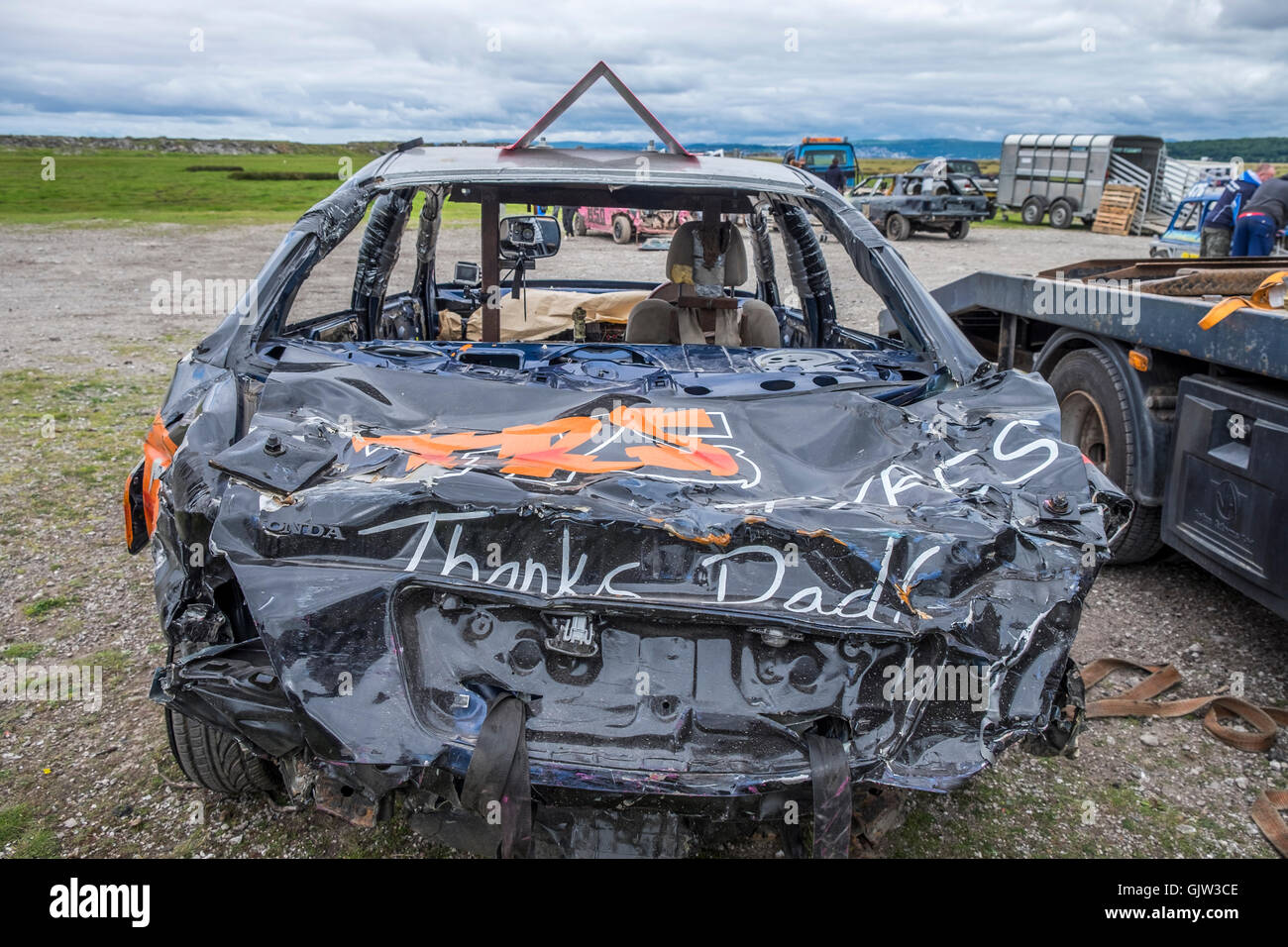 Stock car and banger racing at Carnforth race track Stock Photo - Alamy