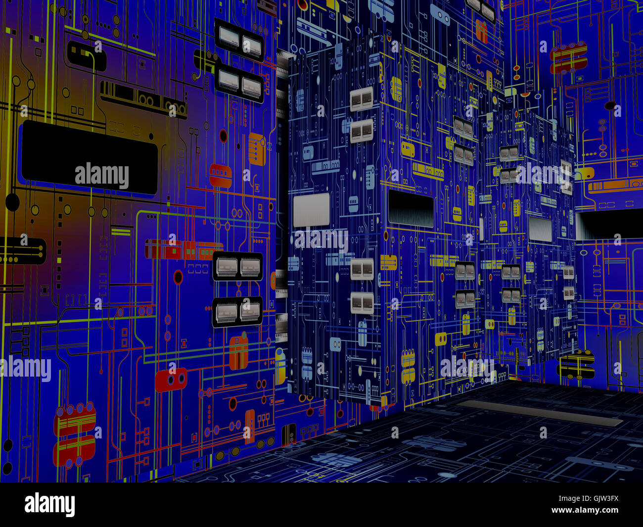 abstract - motherboard - 3d Stock Photo - Alamy
