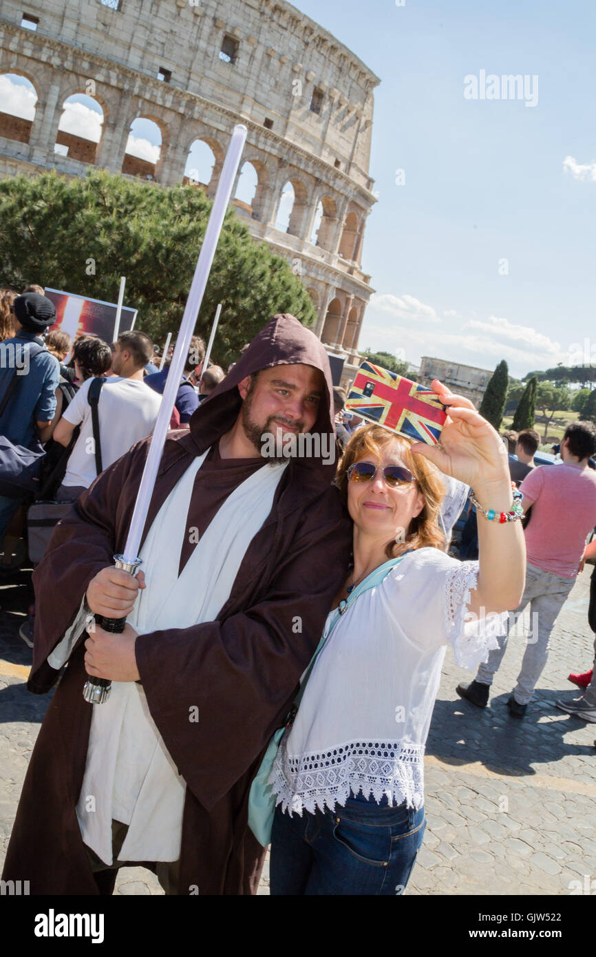 Star Wars Day 2016 at the Colosseum in Rome Featuring: Atmosphere Where ...