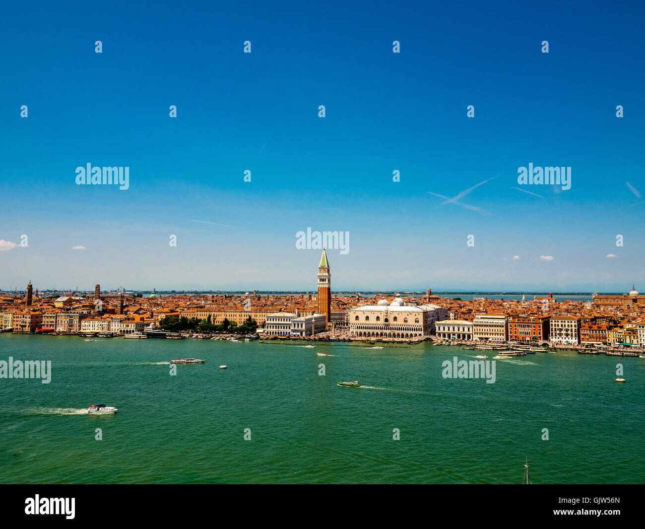 Aerial view of st marks basin and mainland venice hi-res stock ...