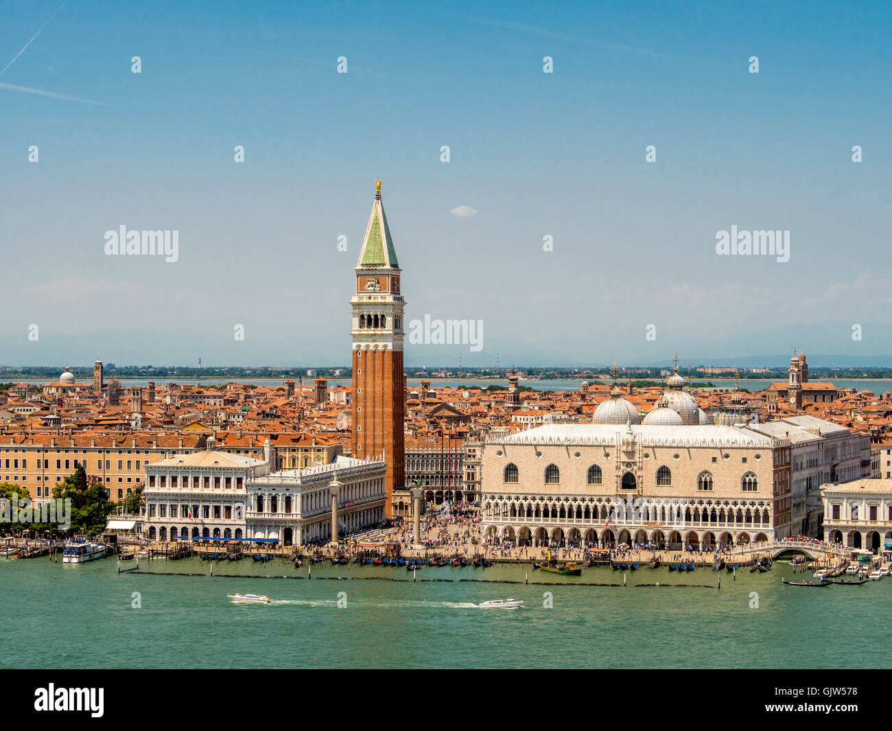 Aerial view of st marks basin and mainland venice hi-res stock ...