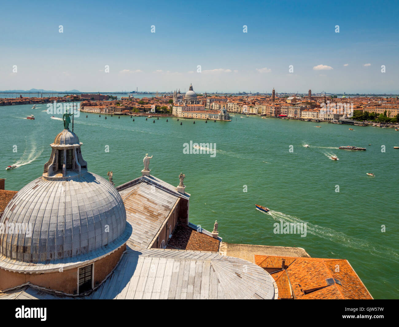 Aerial view of st marks basin and mainland venice hi-res stock ...