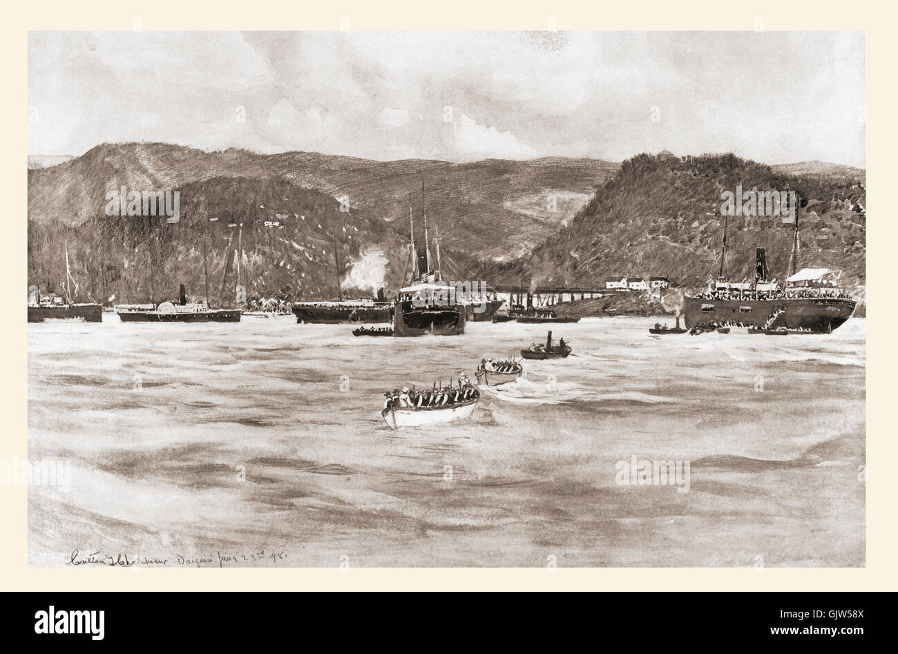 The landing of the Fifth Army Corps under General William R. Shafter at ...