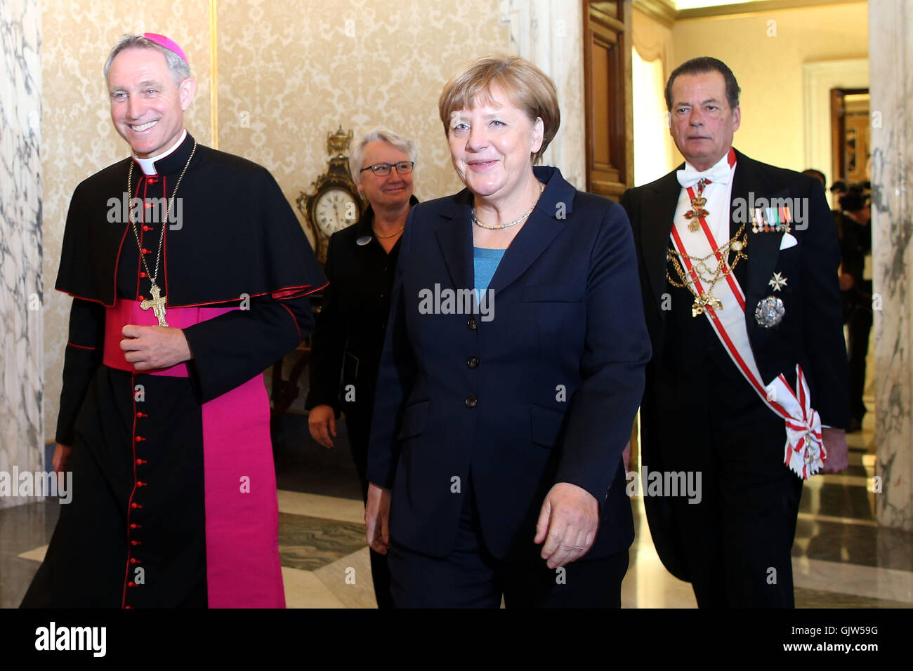 Pope Francis meets with German Chancellor Angela Merkel at his private ...