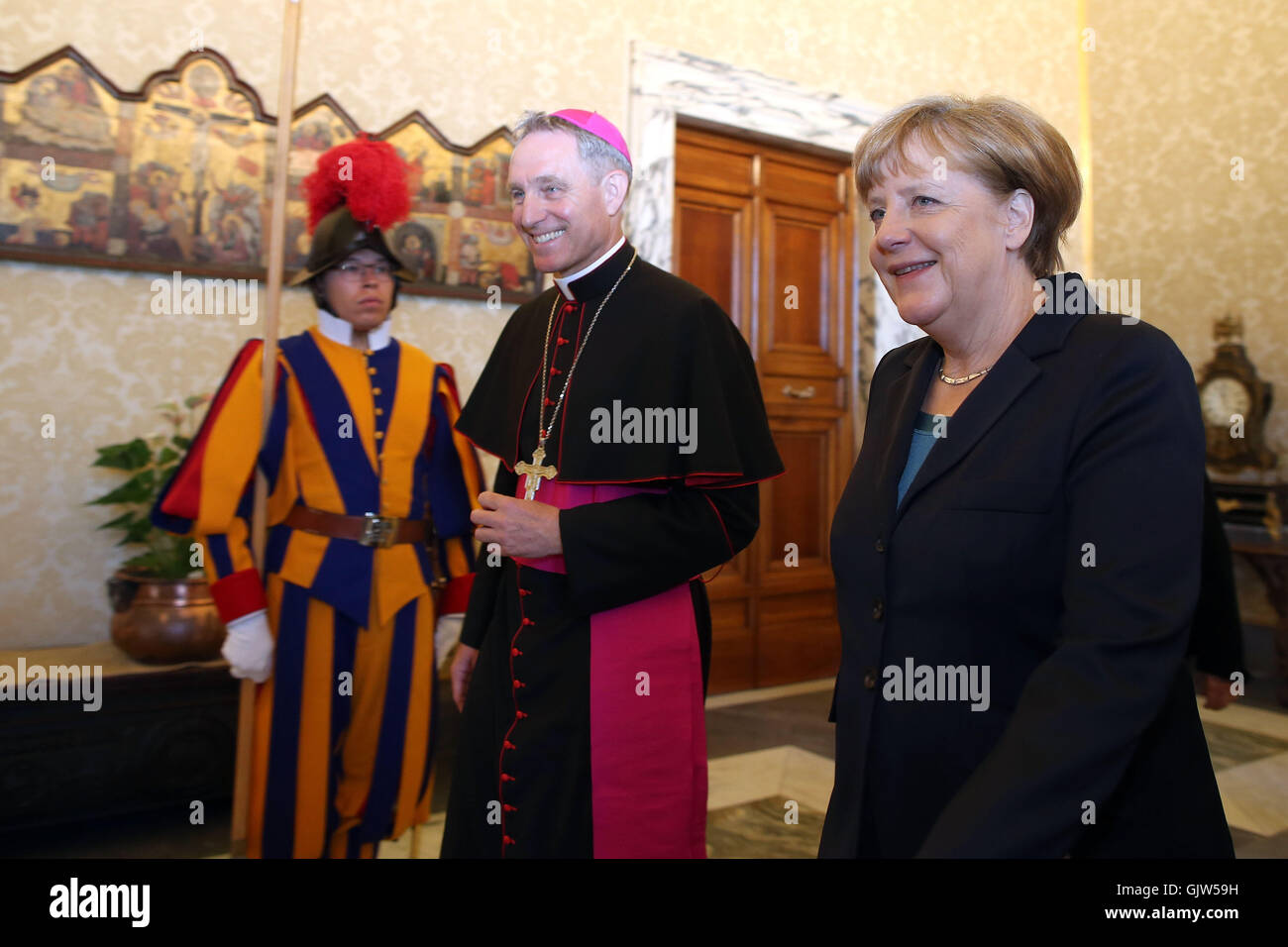 Pope Francis meets with German Chancellor Angela Merkel at his private ...