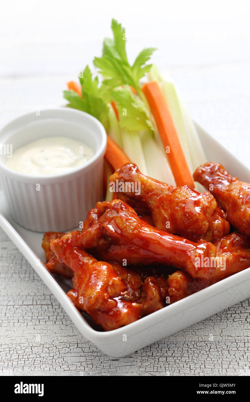 buffalo chicken wings, american food Stock Photo - Alamy