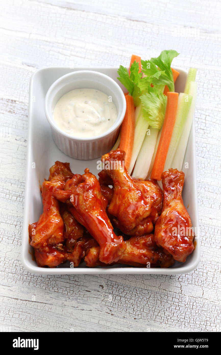 buffalo chicken wings, american food Stock Photo - Alamy