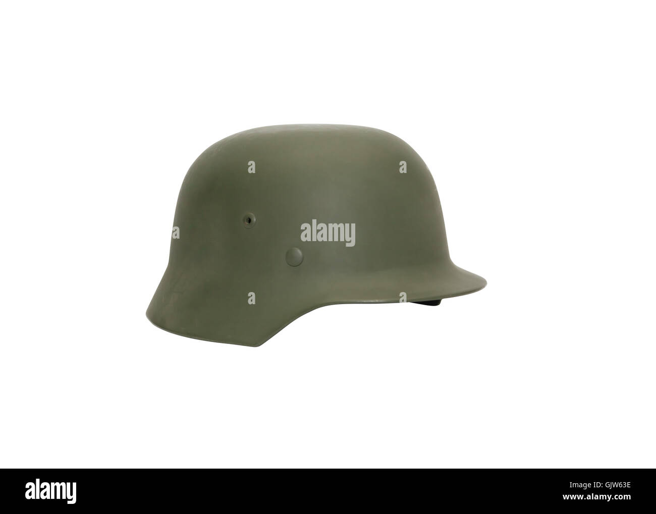 World War II German military helmet on white background. Clipping path is included Stock Photo ...