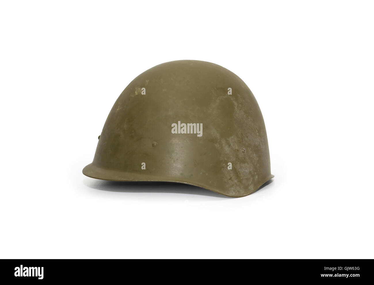 World War Two Soviet military helmet on white background. Clipping path ...
