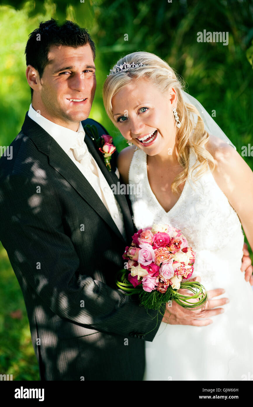 wedding couple in a romantic setting Stock Photo - Alamy