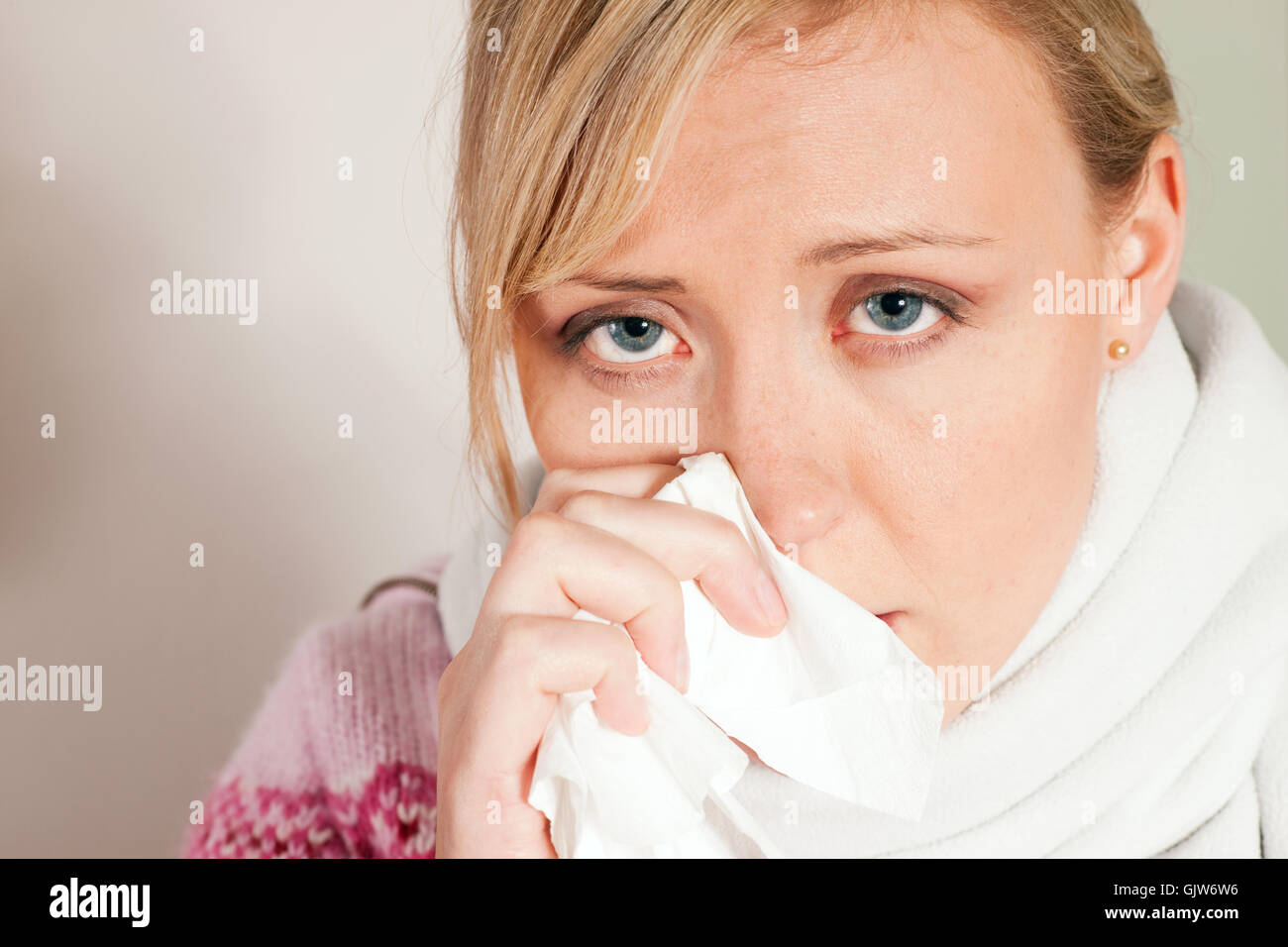 woman cold catarrh Stock Photo - Alamy