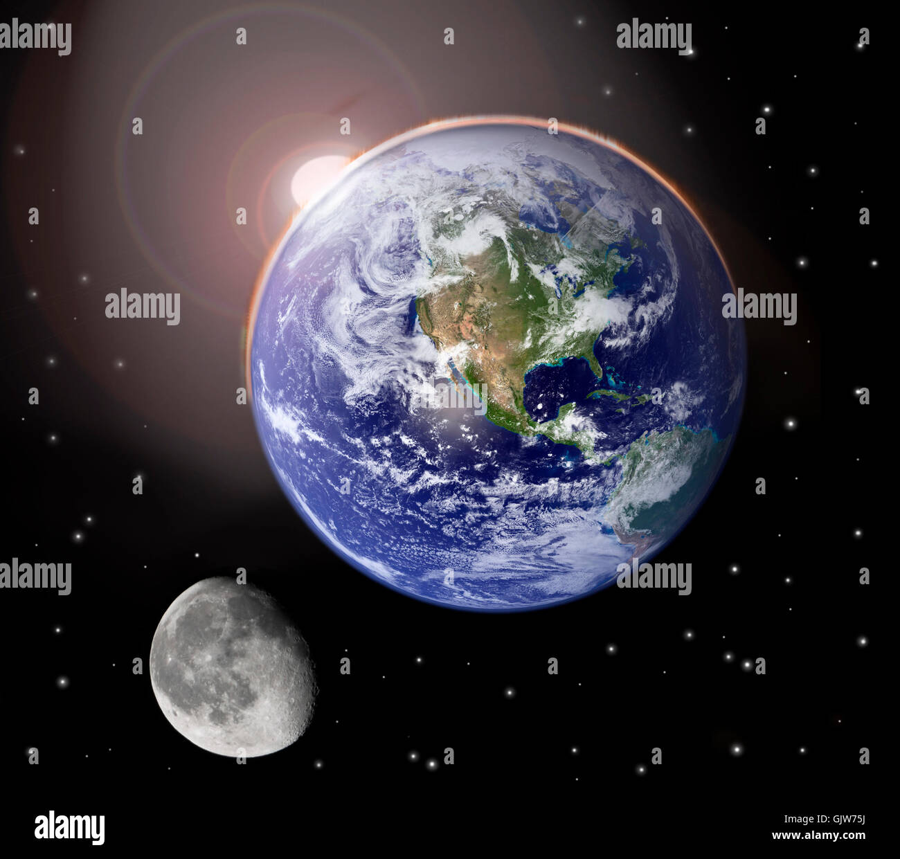 Earth and moon hi-res stock photography and images - Alamy
