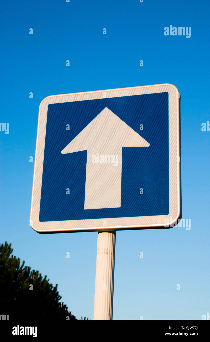French one way road sign Stock Photo - Alamy