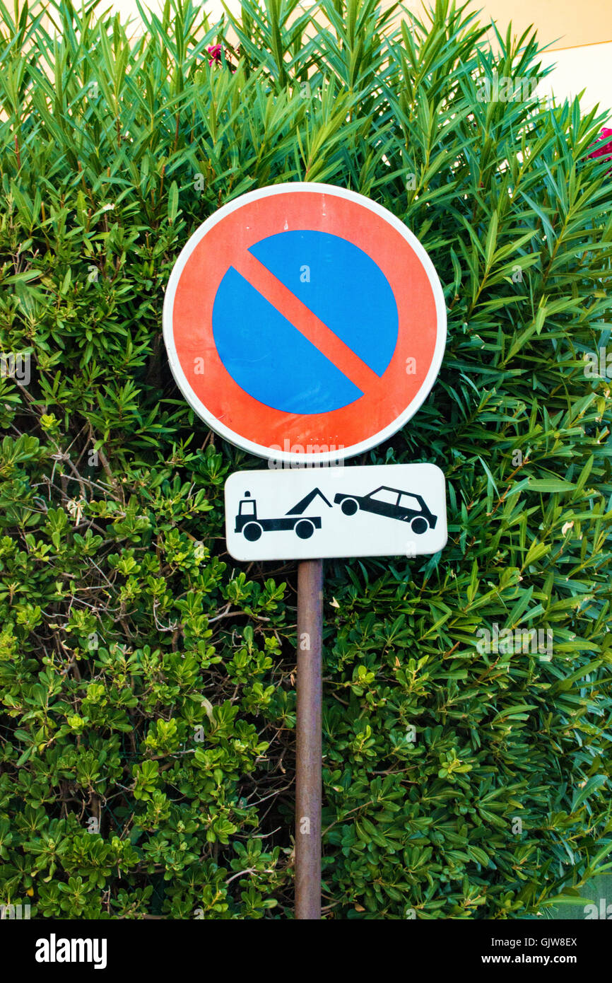 no waiting sign in Antibes France Stock Photo - Alamy