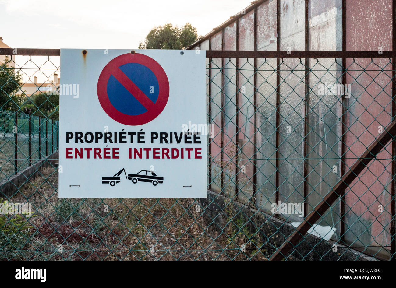 French private property sign Stock Photo - Alamy