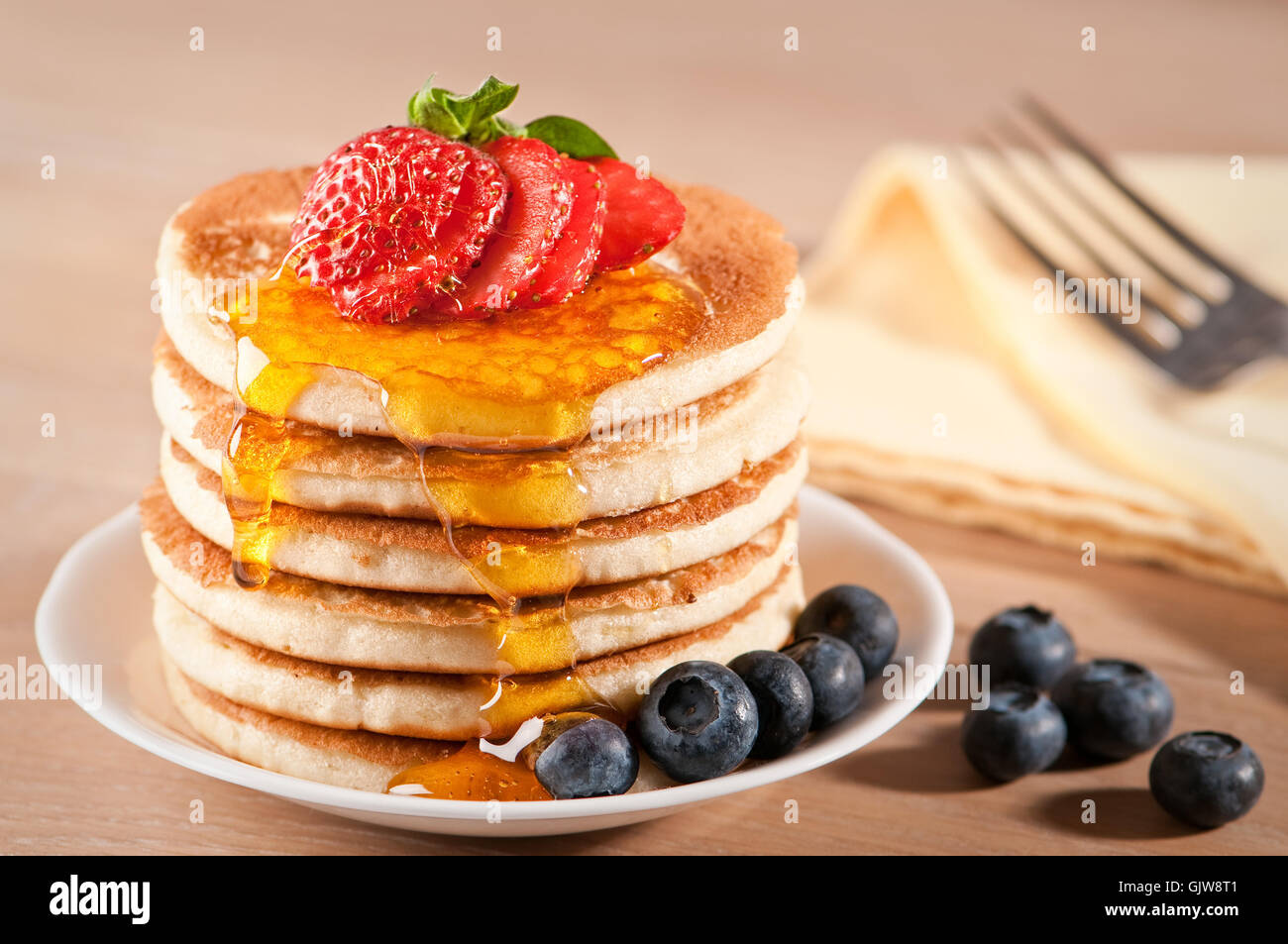 maple pancakes syrup Stock Photo - Alamy