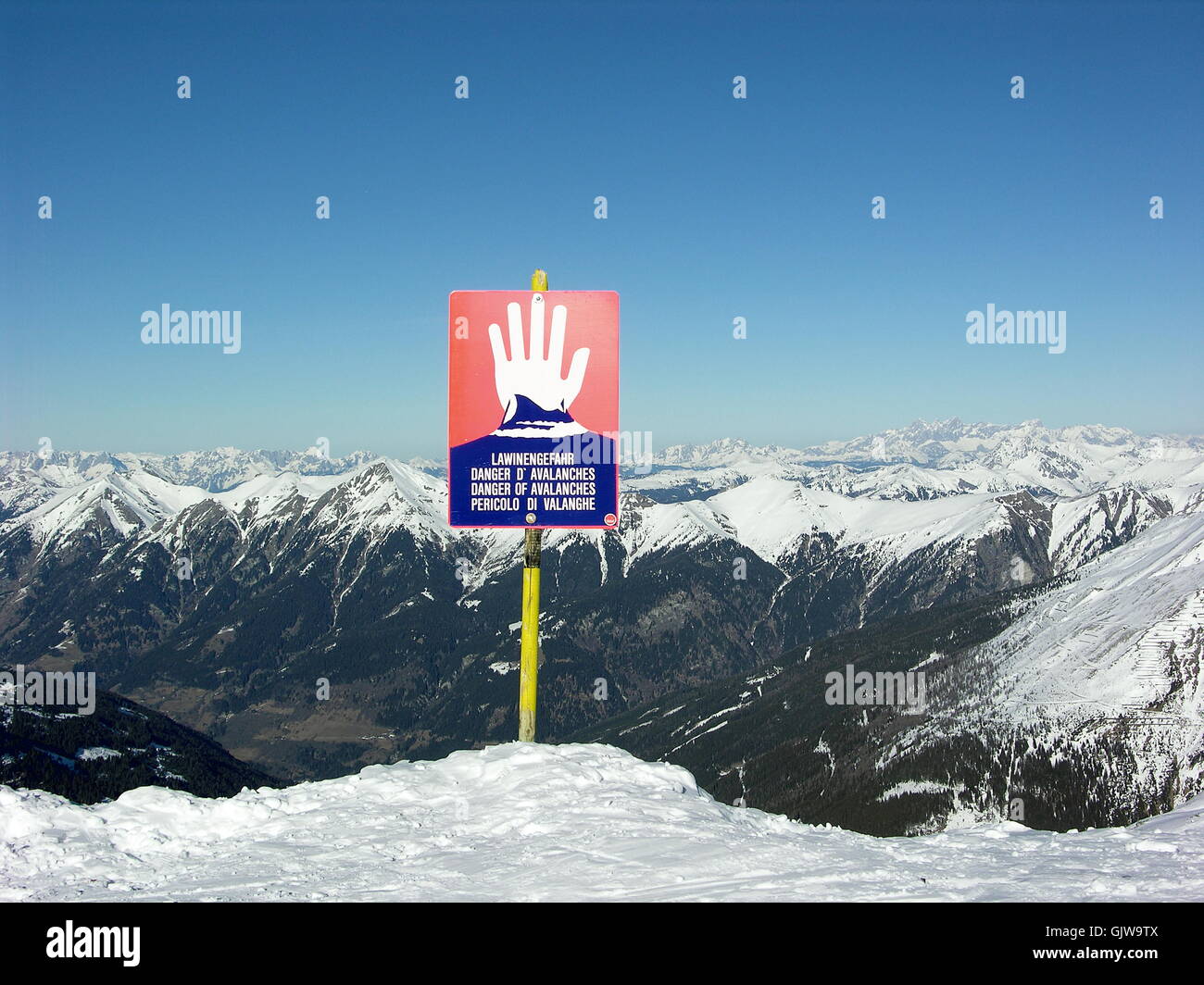 danger slope high mountains Stock Photo - Alamy