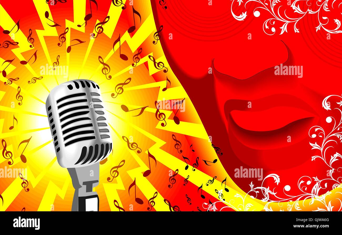 music sound face Stock Photo - Alamy