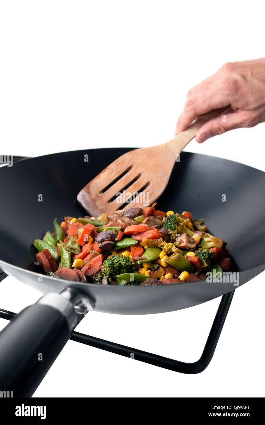 isolated wok with handle Stock Photo - Alamy