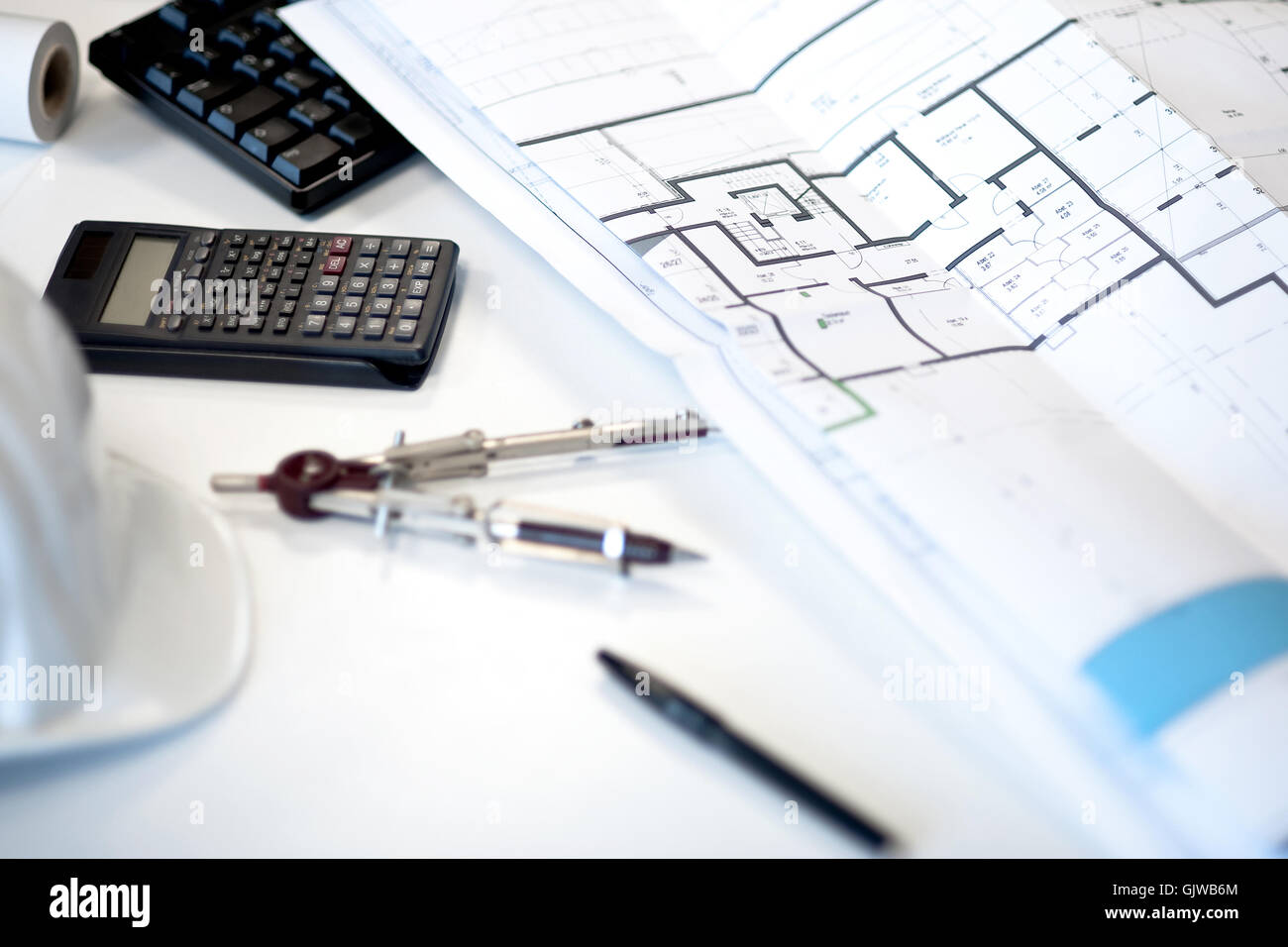 desk of an architect Stock Photo - Alamy