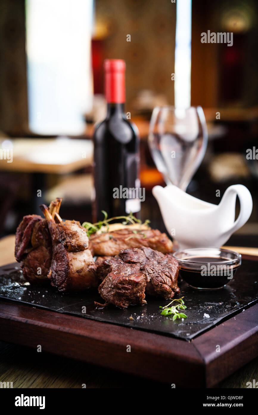Assorted delicious steaks Stock Photo - Alamy