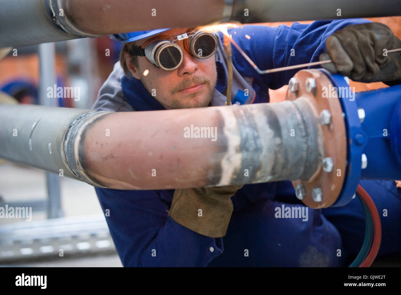 repair of a pipeline Stock Photo - Alamy
