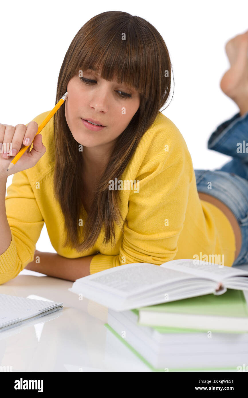 woman study write Stock Photo - Alamy