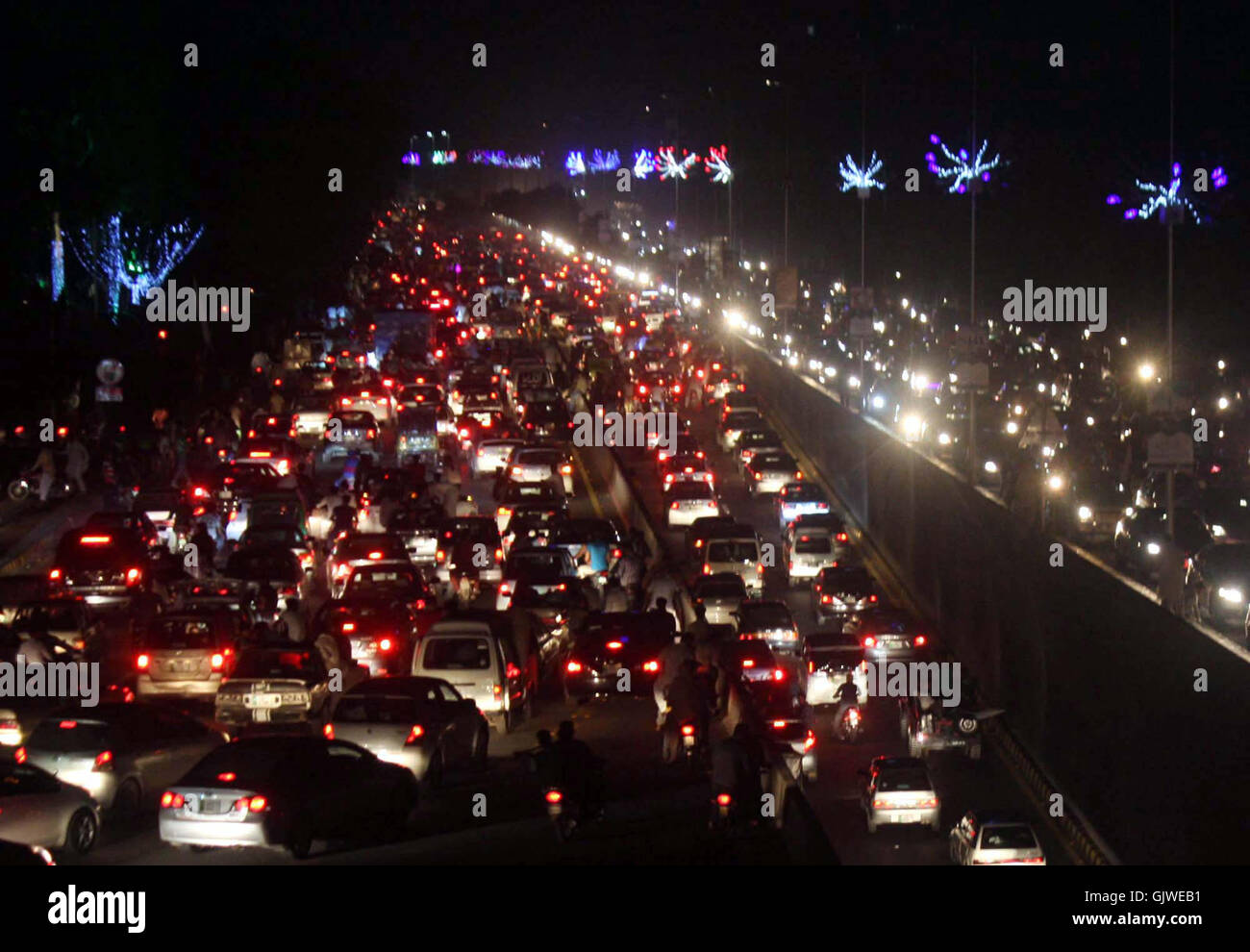 Numerous vehicles are stuck in traffic jam as traffic jam is becoming a ...