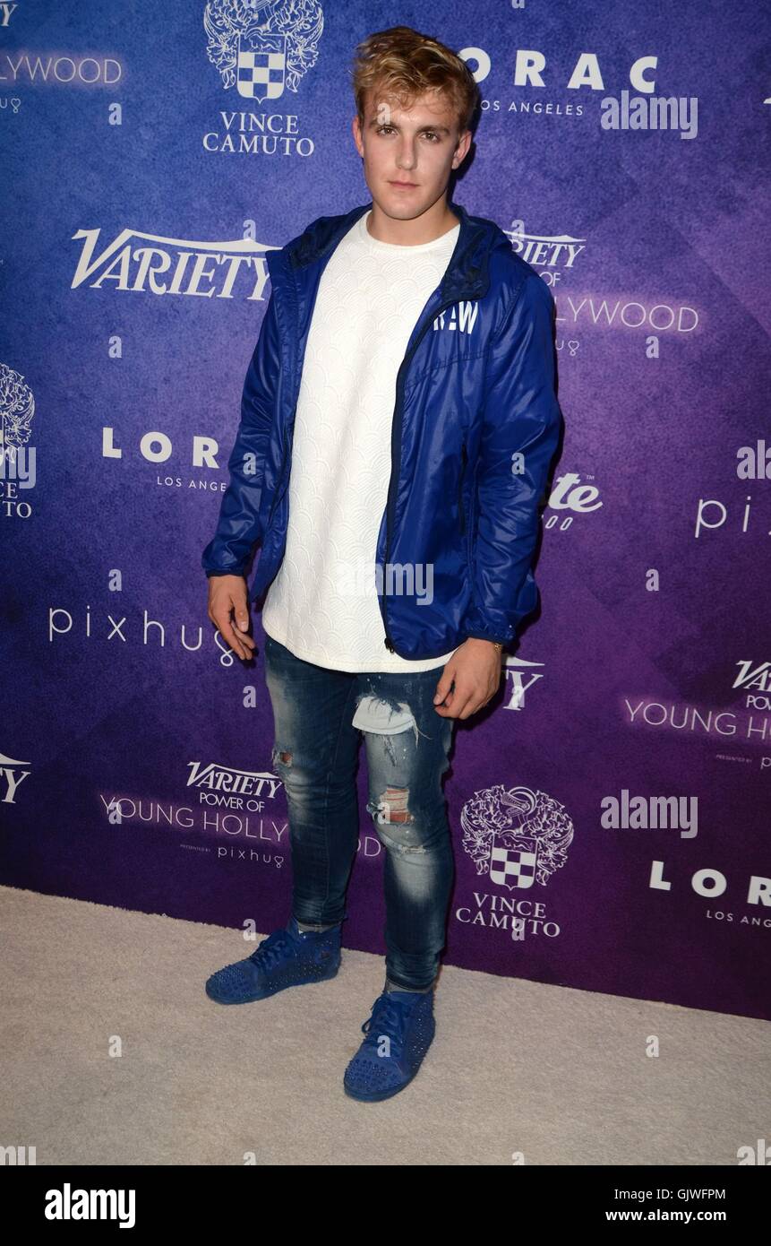 Los Angeles, CA, USA. 16th Aug, 2016. Jake Paul at arrivals for Variety ...