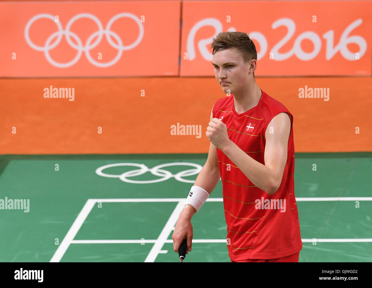 Rio De Janeiro, Brazil. 17th Aug, 2016. Denmark's Viktor Axelsen ...