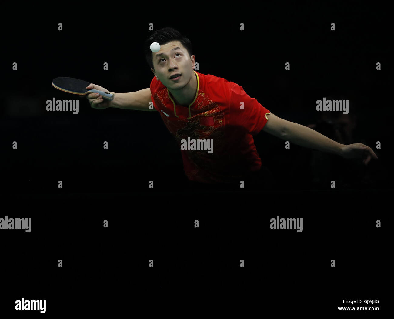 Rio De Janeiro, Brazil. 15th Aug, 2016. China's Ma Long competes during ...