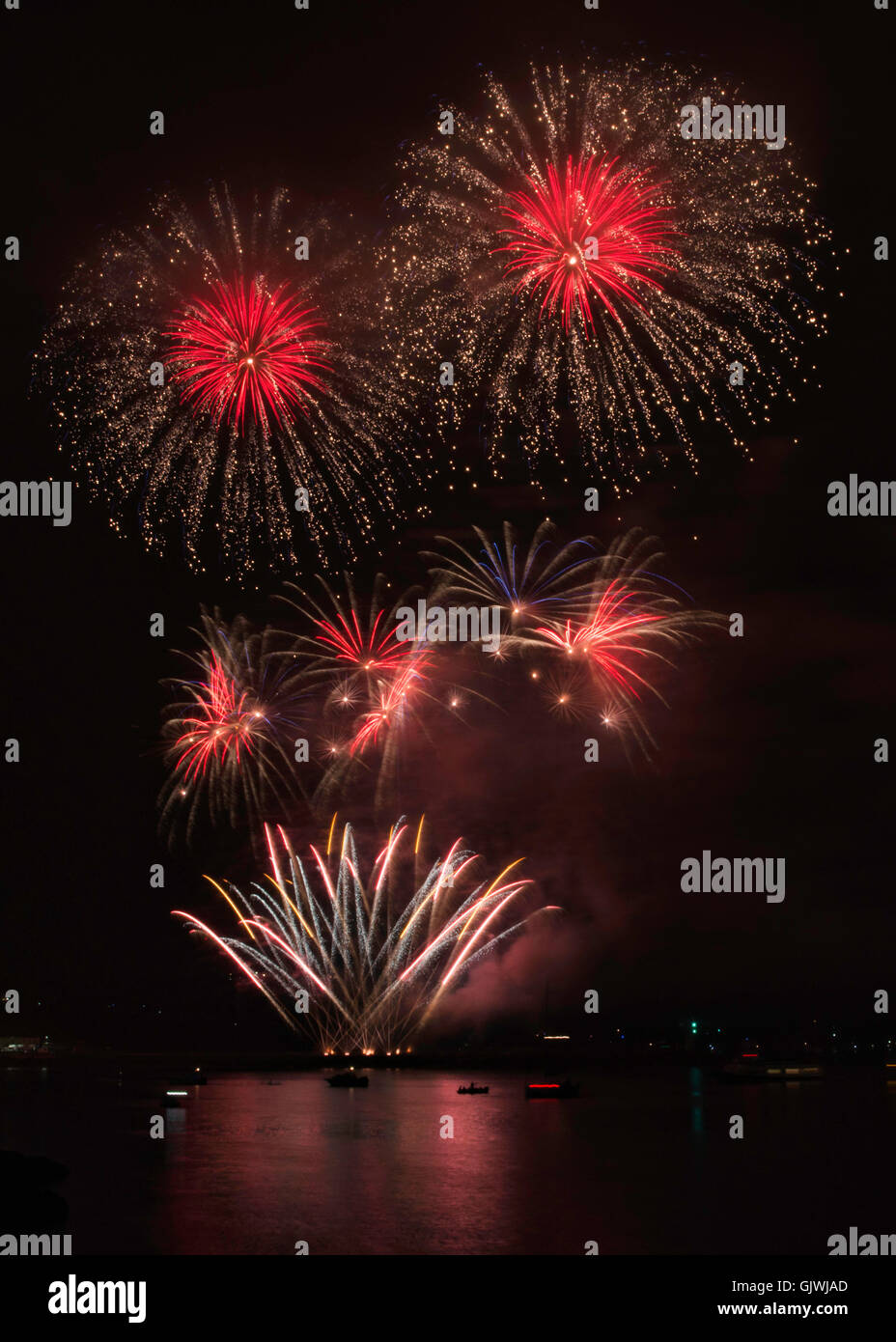 Firework display at British firework Championships in Plymouth, 2016 ...