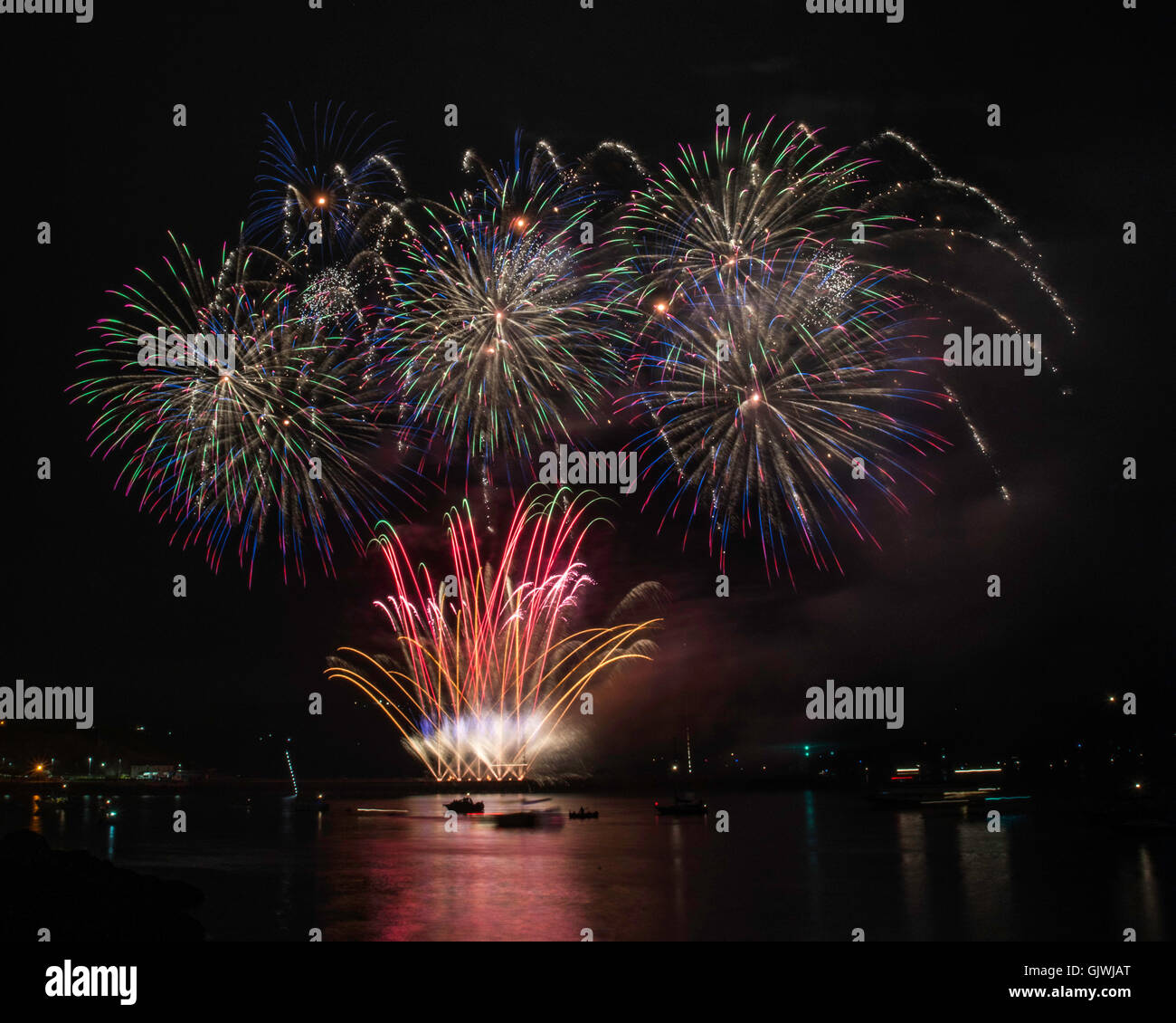 Firework display at British firework Championships in Plymouth, 2016 ...