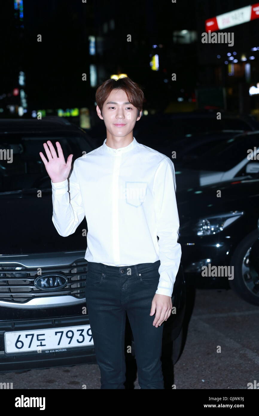 Seoul, Korea. 17th Aug, 2016. Hyeon-Woo Ji, Park Hyo Joo and Secret Jun Hyo Seong attend the ...