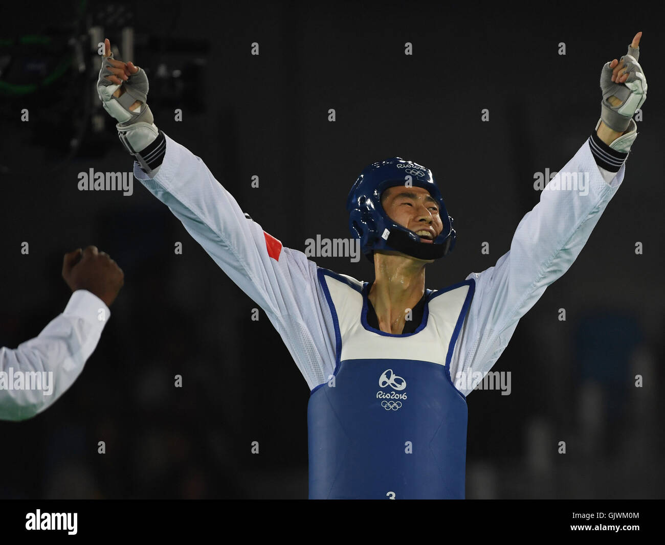 Rio De Janeiro, Brazil. 17th Aug, 2016. China's Zhao Shuai celebrates ...